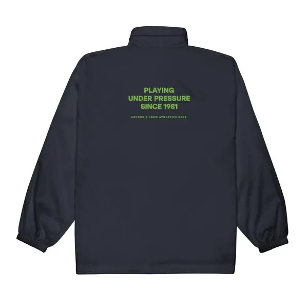 ANCHOR & CREW Navy Under Pressure Sports Club League Embroidered Windbreaker Coat - Blue