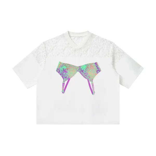 ACID CAT Upside Down Bra Vibe Etcetera Lace Mesh Jersey - White