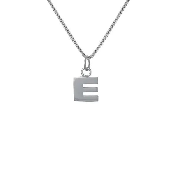 EDGE ONLY Letter Pendant "e" Initial Necklace Sterling - Silver
