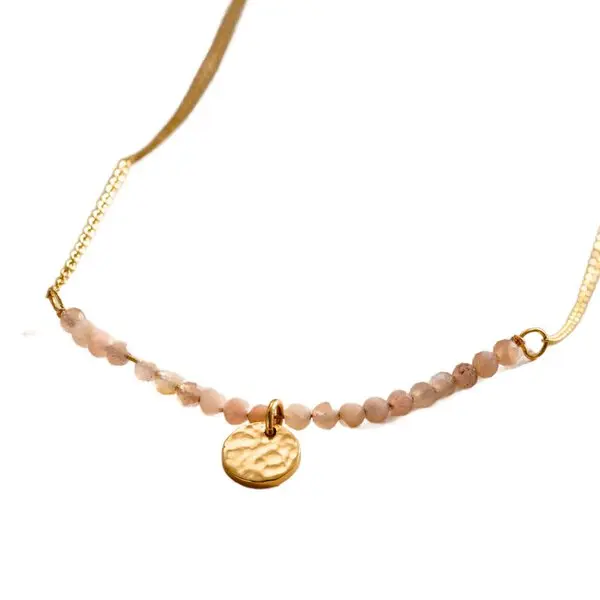 POSH TOTTY DESIGNS Yellow Natural Semi Precious Beaded Necklace - Gold