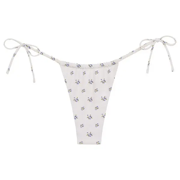 MONTCE Heidi Floral Brasil Scrunch Bikini Bottom - White