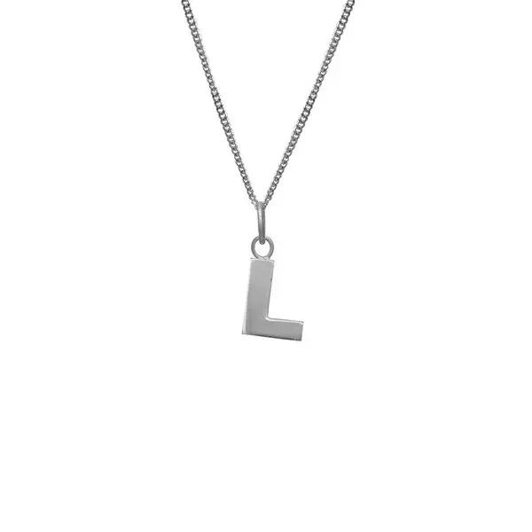 EDGE ONLY Letter Pendant "l" Initial Necklace Sterling - Silver