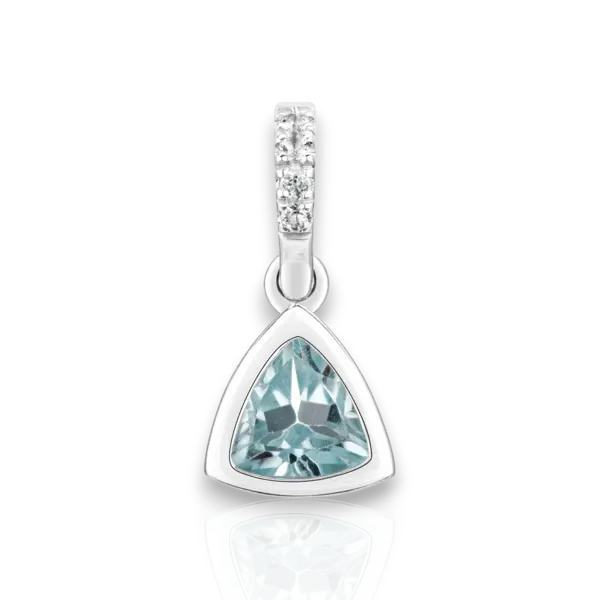 HILLARY ALEXANDRIA Maxi Silver Topaz Charm