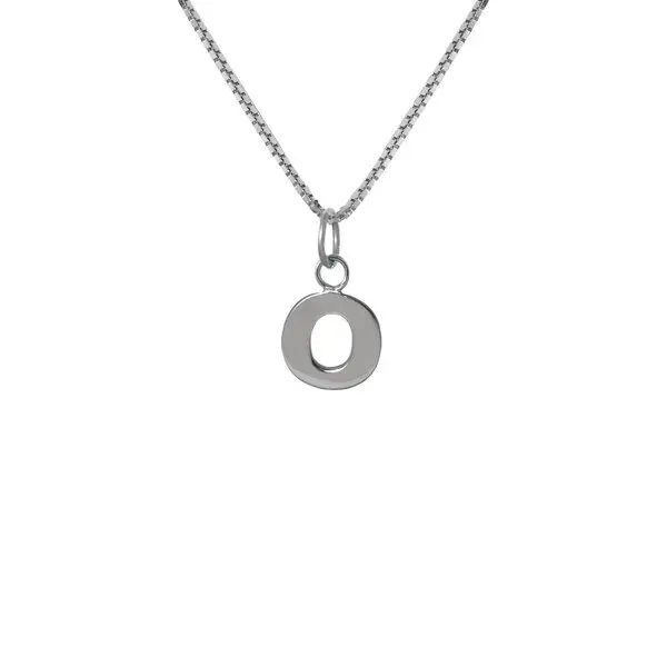EDGE ONLY Letter Pendant "o" Initial Necklace Sterling - Silver