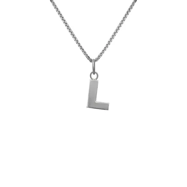 EDGE ONLY Letter Pendant "l" Initial Necklace Sterling - Silver