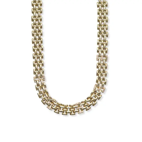 Argento Vivo Pavé Panthera Link Necklace - Gold