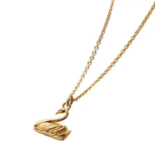 POSH TOTTY DESIGNS Yellow Plated Soulmate Swan Charm Necklace - Gold