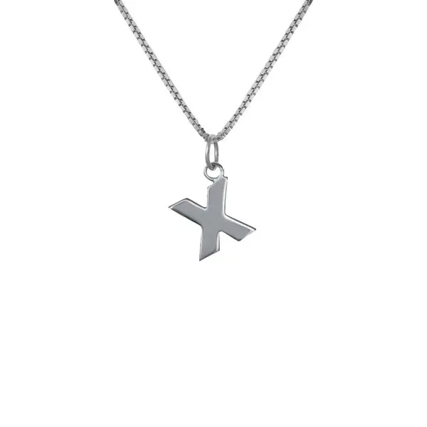 EDGE ONLY Letter Pendant "x" Initial Necklace Sterling - Silver