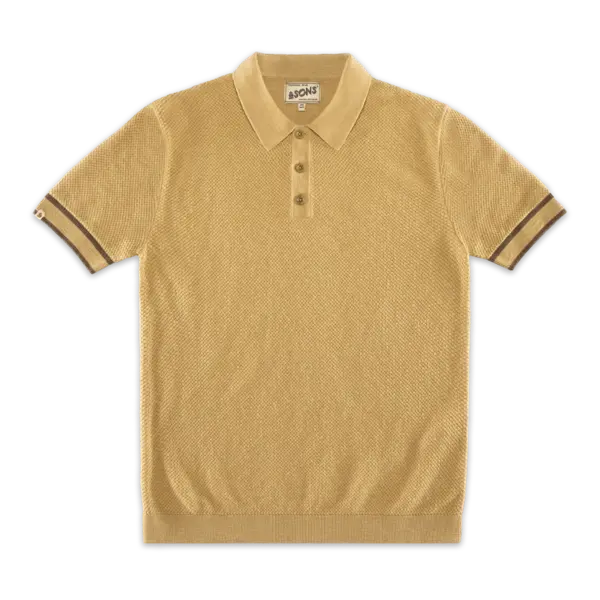 &SONS TRADING CO Neutrals Dempsey Knitted Polo Tan - Brown