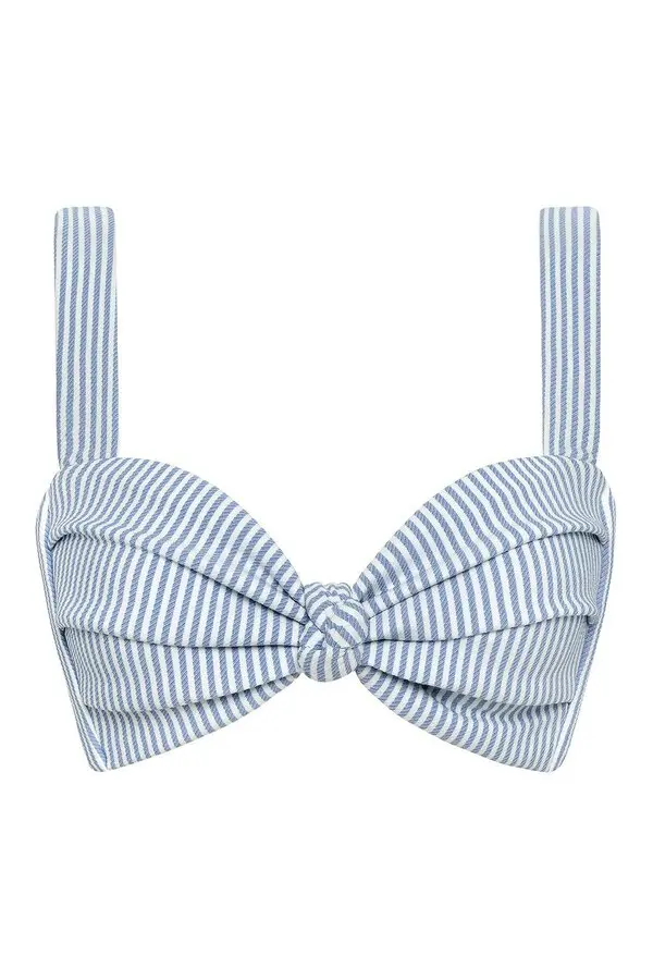 MONTCE Blue / White Classic Blue Stripe Hayden Bikini Top - Blue/white