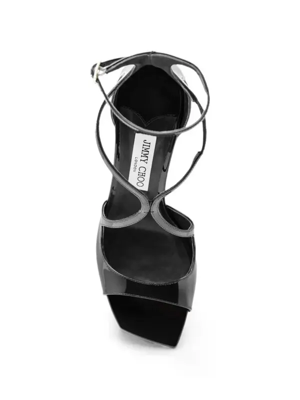 JIMMY CHOO Azia Patent-leather Sandals - Black