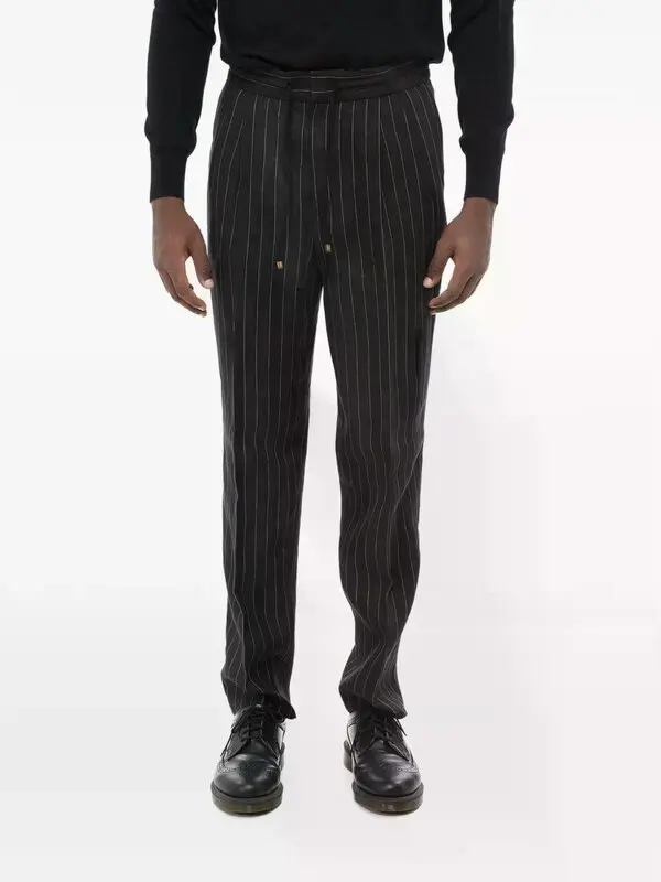 Brunello Cucinelli Pinstriped Trousers - Black