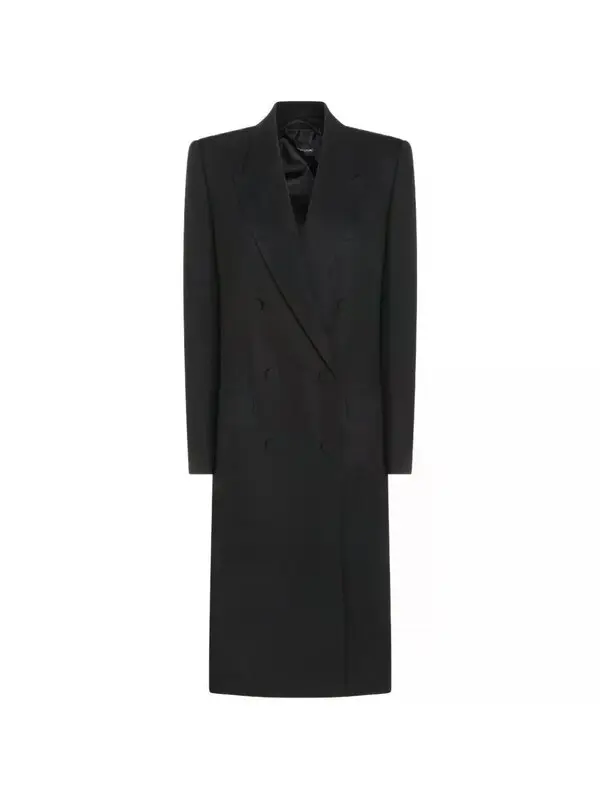 TOM FORD Double-breasted Peak-lapel Coat - Black