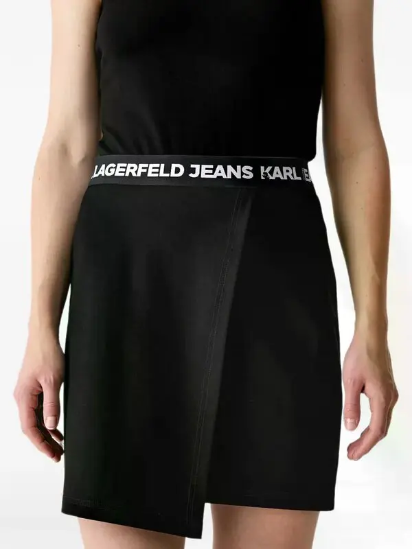 Karl Lagerfeld Logo-waistband Wrap Mini Skirt