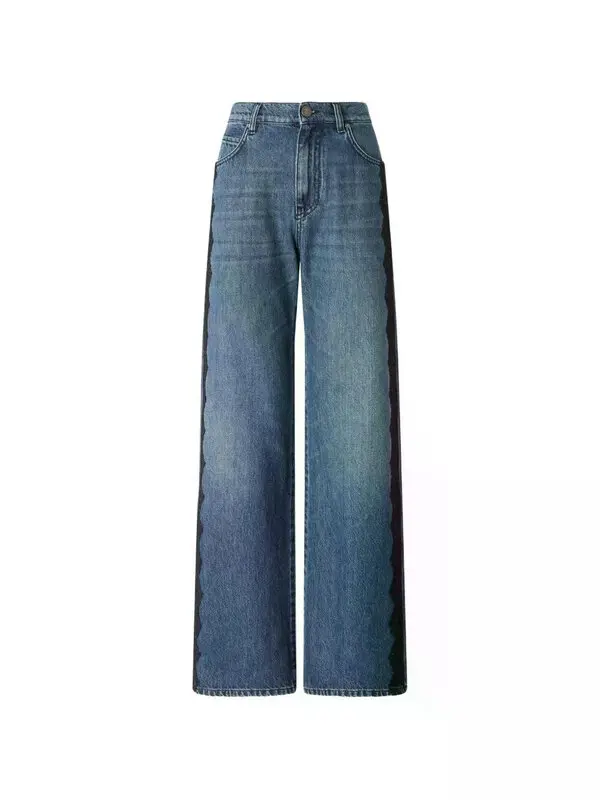 Pinko Lace-trim Wide-leg Jeans - Blue