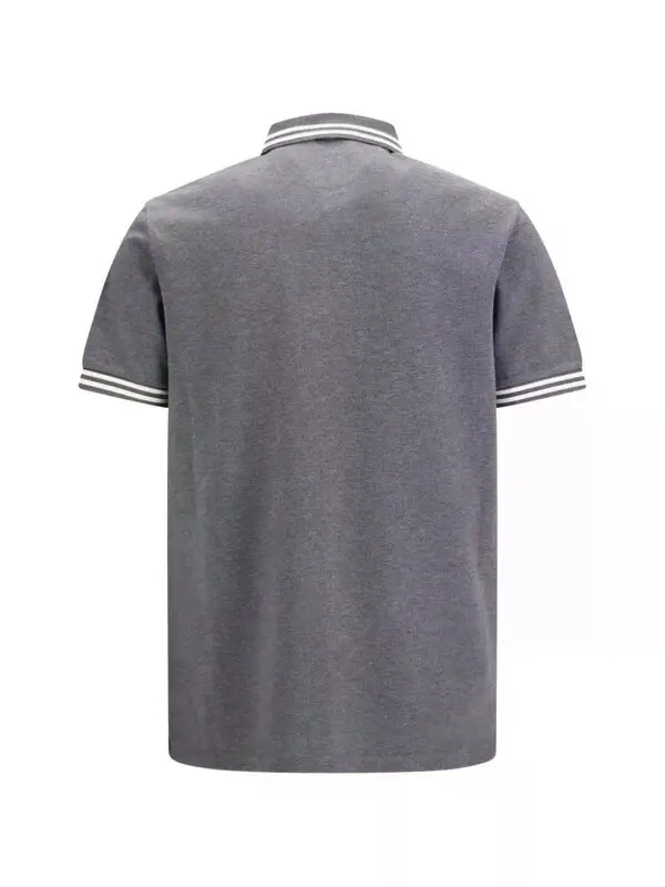 Moncler Stripe-trim Logo-patch Polo Shirt
