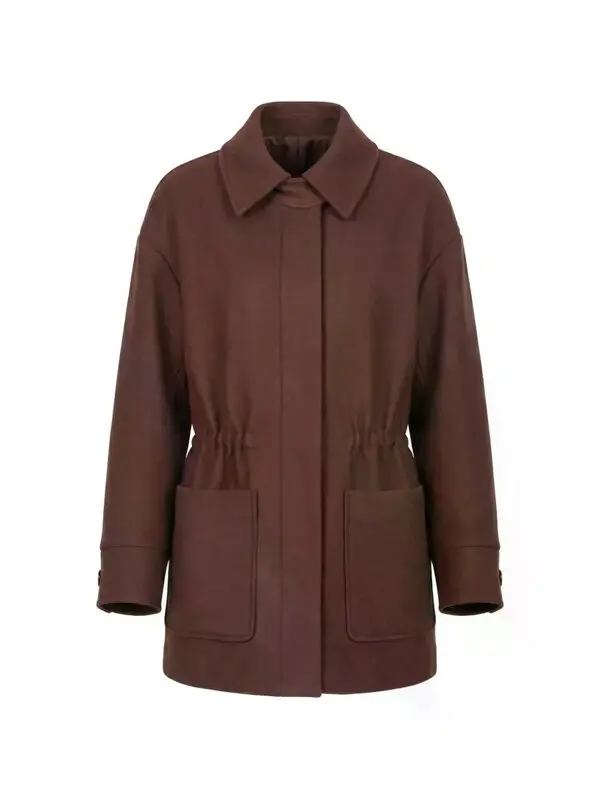Patrizia Pepe Drawstring Long-sleeve Coat - Brown