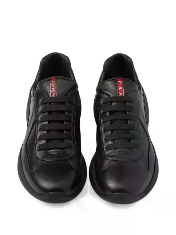 Prada America's Cup Nappa Leather Sneakers - Black
