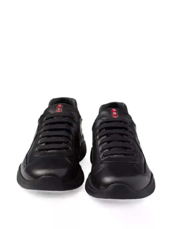 Prada America's Cup Nappa Leather Sneakers - Black