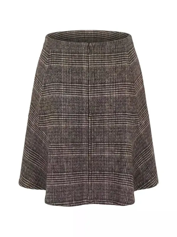 Ermanno Scervino Prince Of Wales-check Wool Mini Skirt - Brown