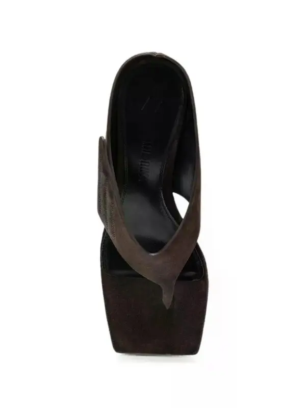 Attico Cheope Suede Wedge Sandals - Brown