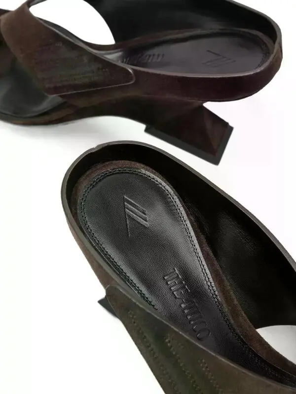 Attico Cheope Suede Wedge Sandals - Brown