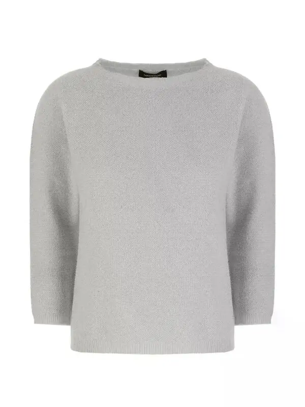 Fabiana Filippi Boat-neck Three-quarter-sleeve Sweater - Grey