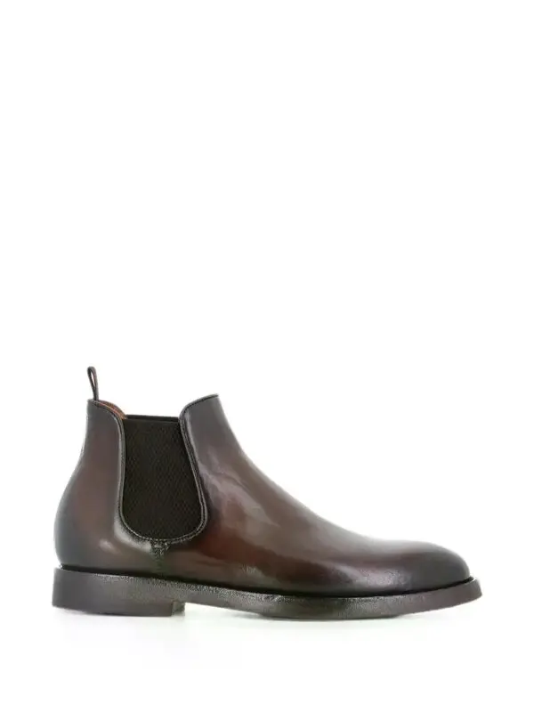 Officine Creative Leather Elasticated-panel Ankle Boots - Brown