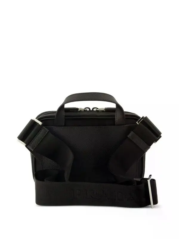 Prada Re-nylon Leather Messenger Bag - Black