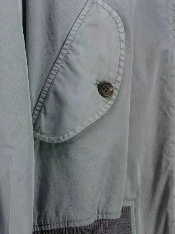 Miu Miu Logo-embroidered Cotton Jacket - Grey