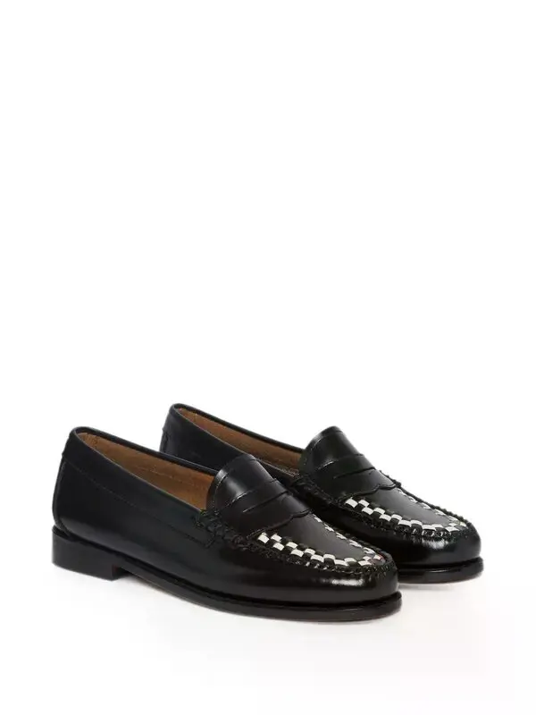 G.H.BASS Weejuns Penny Leather Weave Loafers - Black
