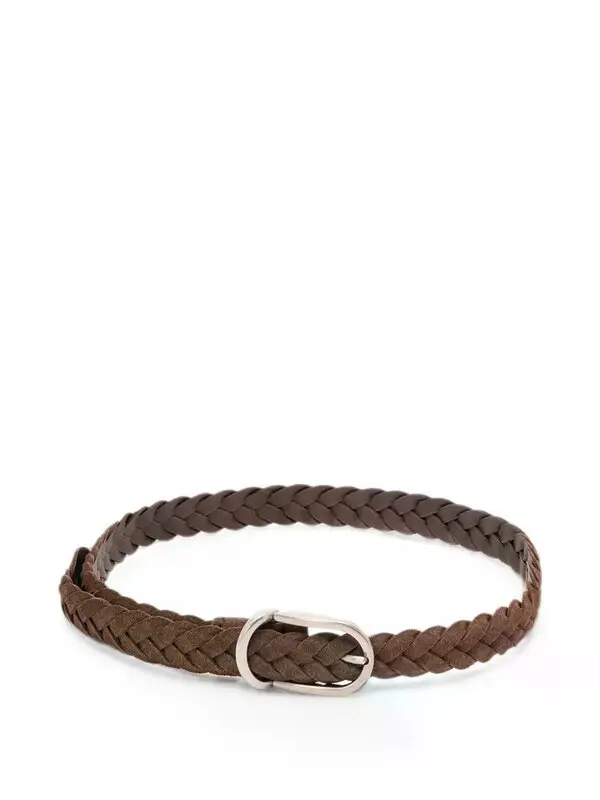 Brunello Cucinelli Braided Suede Belt - Brown