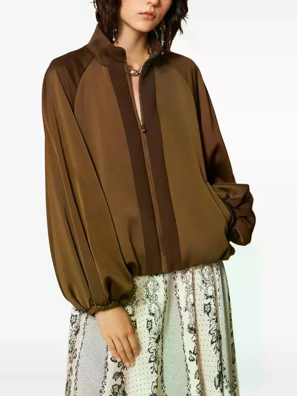 TWINSET Zip-up Balloon-sleeve Bomber Jacket