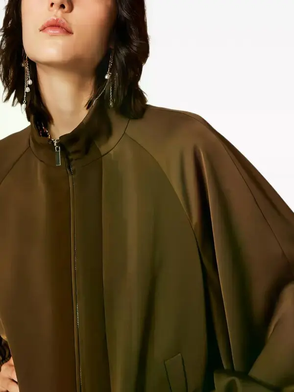 TWINSET Zip-up Balloon-sleeve Bomber Jacket