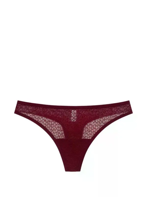 YASMINE ESLAMI Lily Lace Thong - Red
