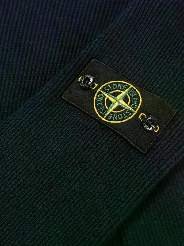 Stone Island Compass Patch Ribbed-knit Sweater