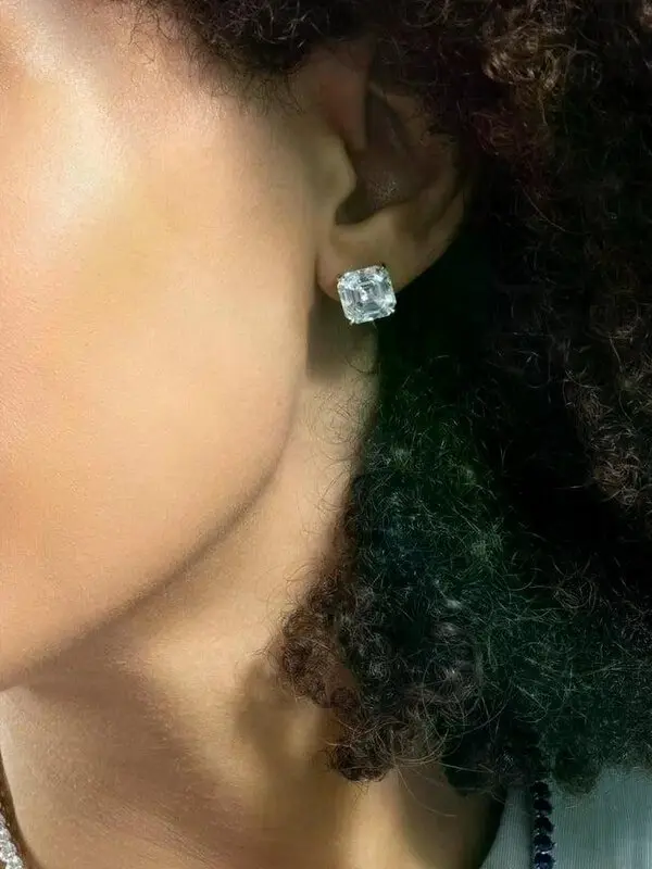 FANTASIA BY DESERIO Square Cut Cubic Zirconia Clip-on Earrings