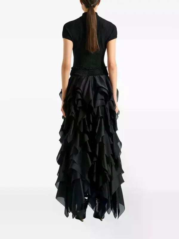 Balmain Long Ruffled Skirt
