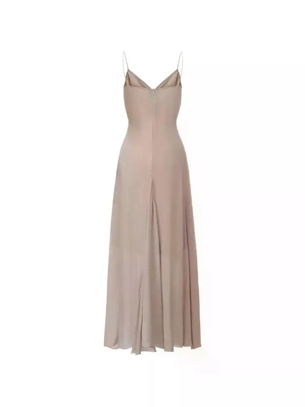 ELYWOOD Lace-trim Gathered-waist Flared Maxi Dress