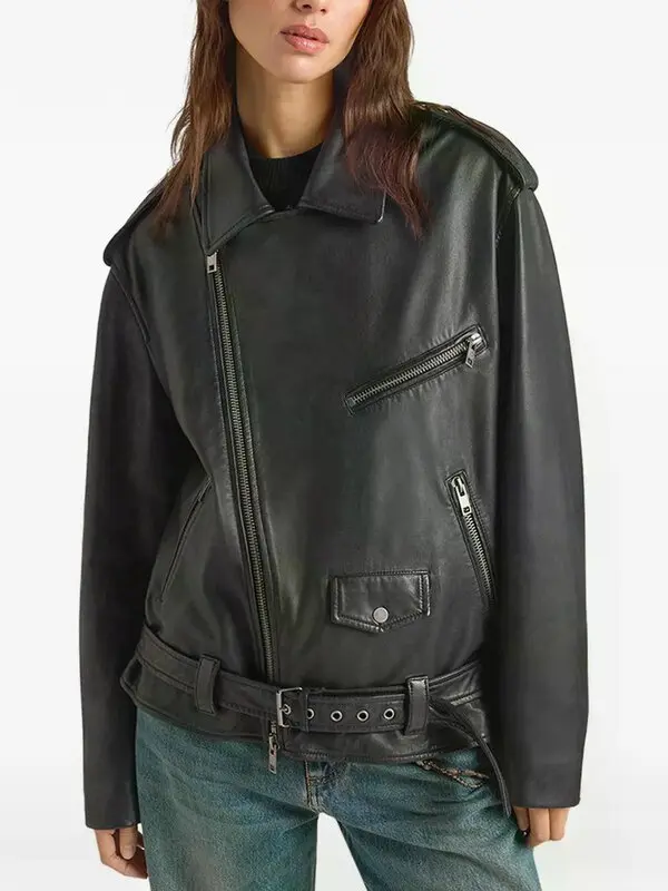 Momoni Lond Leather Biker Jacket