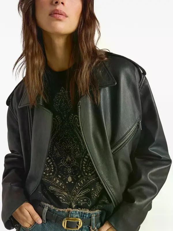 Momoni Lond Leather Biker Jacket