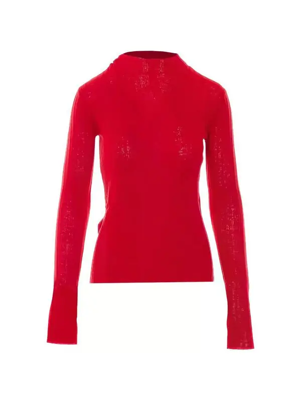 Pinko Ribbed-knit Long-sleeve Sweater - Red
