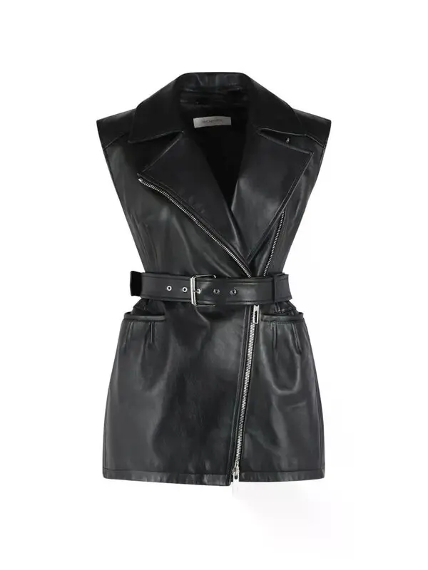 Sportmax Belted Sleeveless Jacket - Black