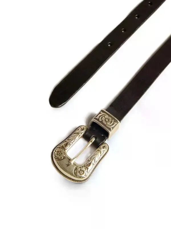 GOLDEN GOOSE Engraved Leather Belt