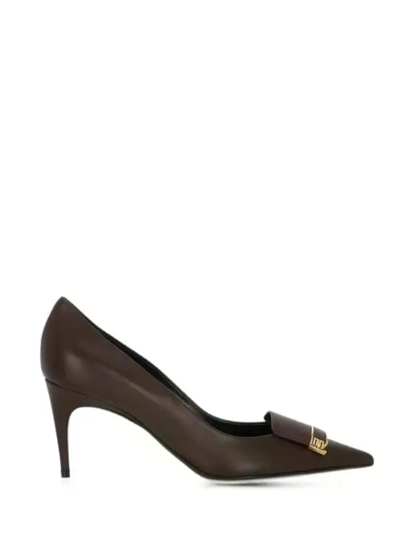 SERGIO ROSSI Sr Evolv Plaque-detail Pointed-toe Heeled Pumps - Red