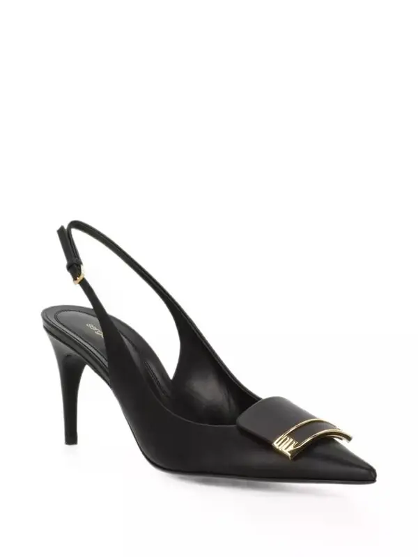 SERGIO ROSSI Sr Evolv Plaque-detail Slingback Pumps - Black
