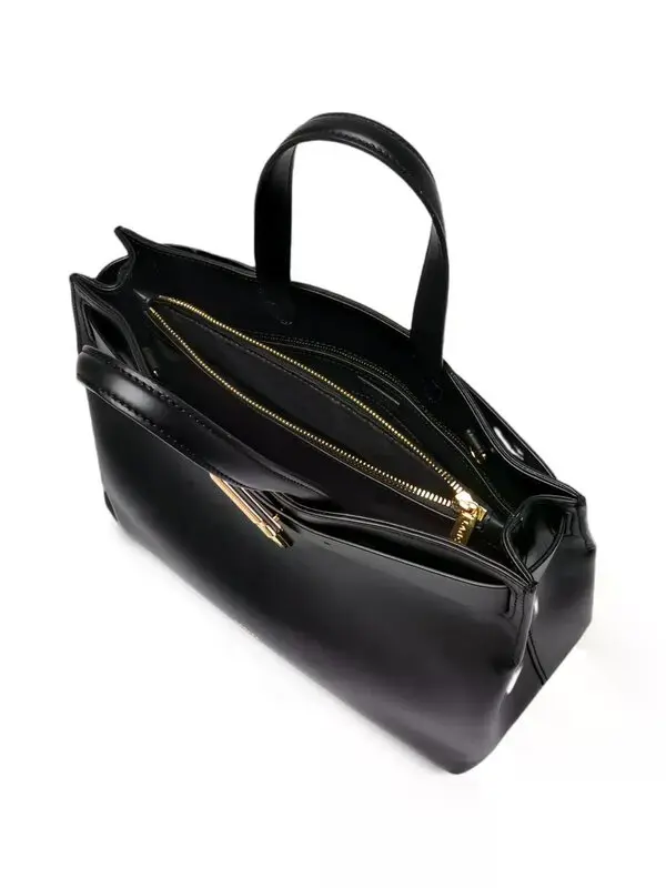 LANCEL Angele Buckle-detail Leather Tote Bag - Black
