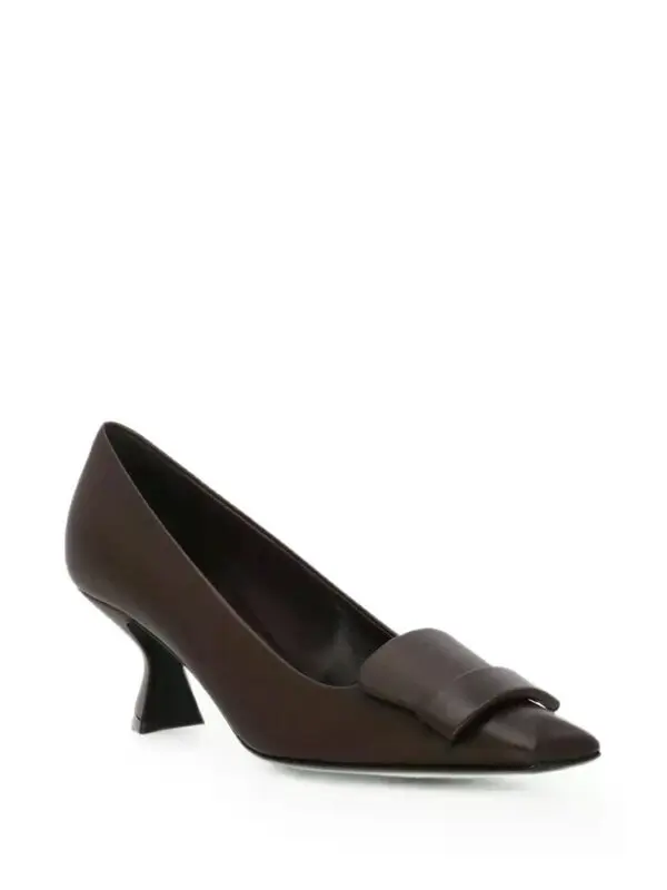 SERGIO ROSSI Plaque-detail Squared-toe Heeled Pumps