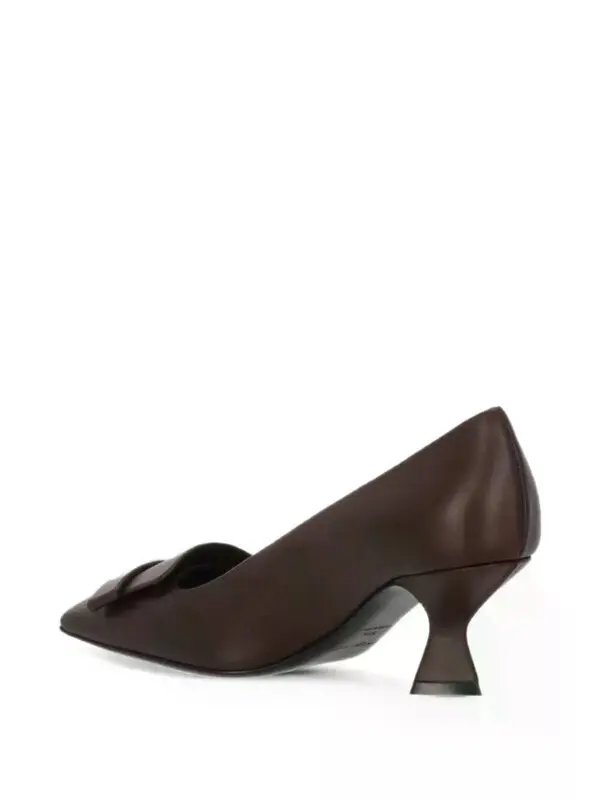 SERGIO ROSSI Plaque-detail Squared-toe Heeled Pumps