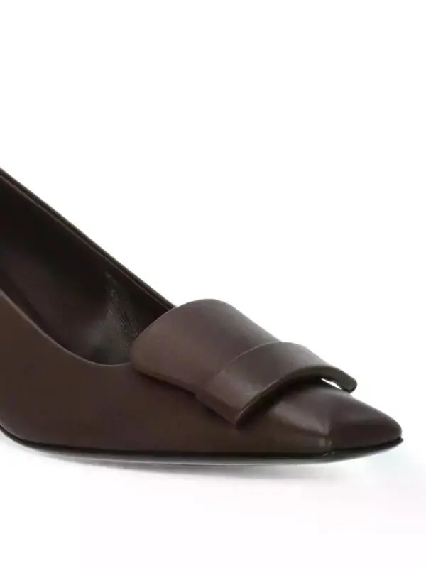 SERGIO ROSSI Plaque-detail Squared-toe Heeled Pumps